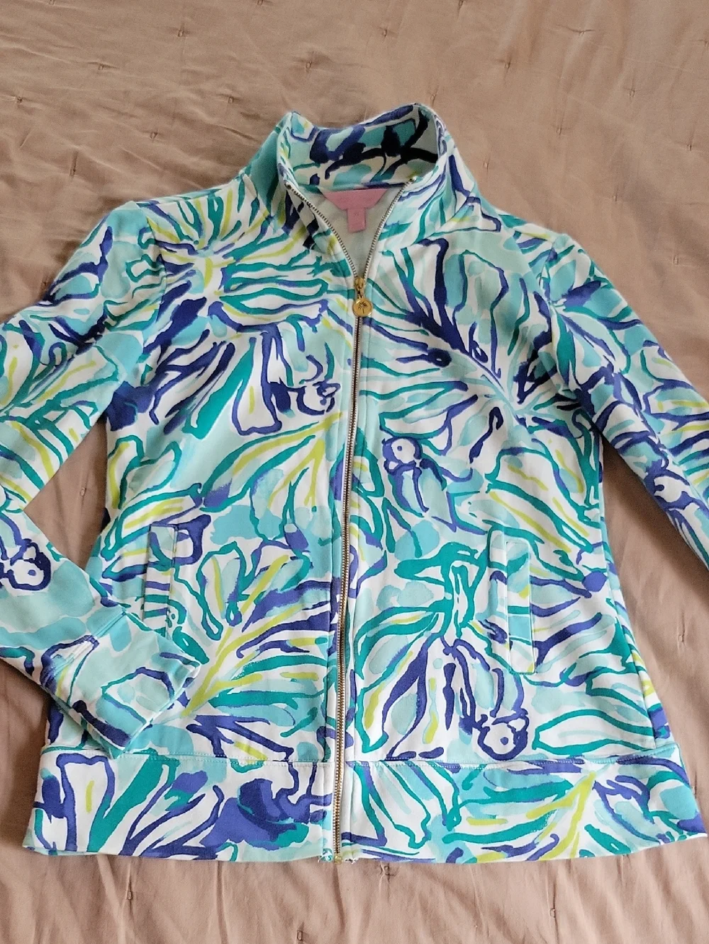 Lilly Pulitzer | Tops | Lilly Pulitzer Pool Blue Stay Cool Zipfront ...